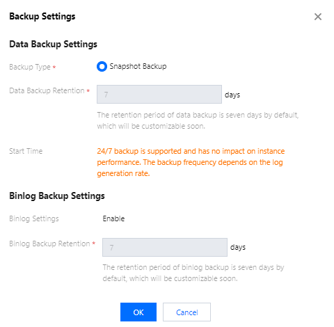 Setting Backup Retention Period | Tencent Cloud