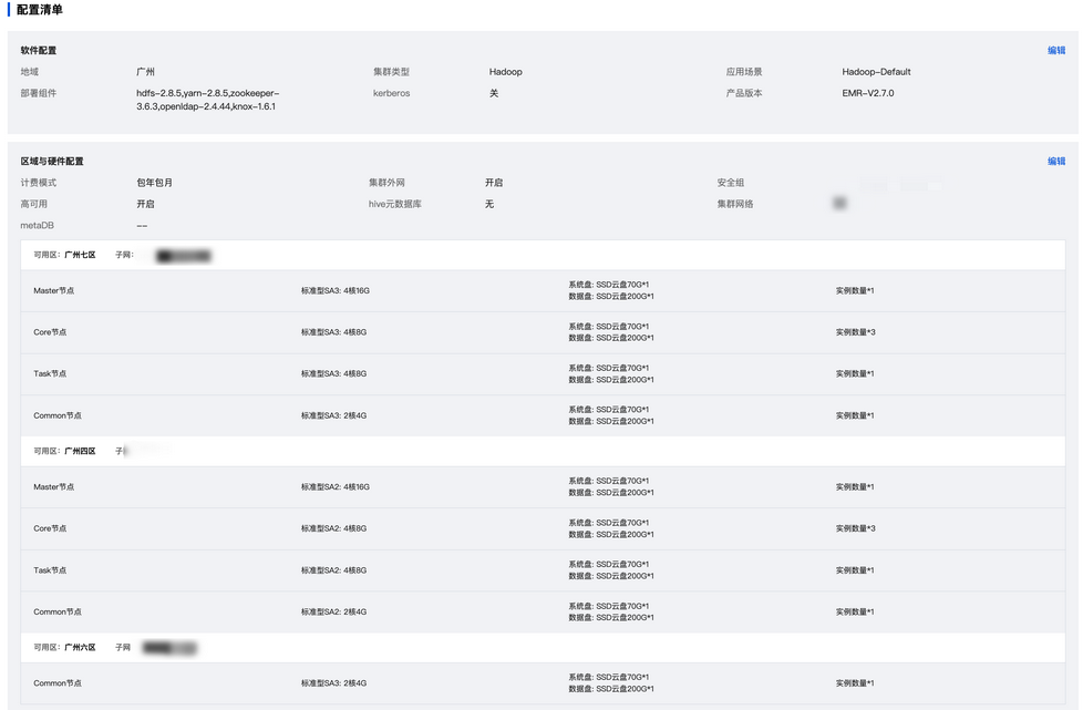 弹性 MapReduce 跨可用区集群部署-EMR on CVM 操作指南-文档中心-腾讯云