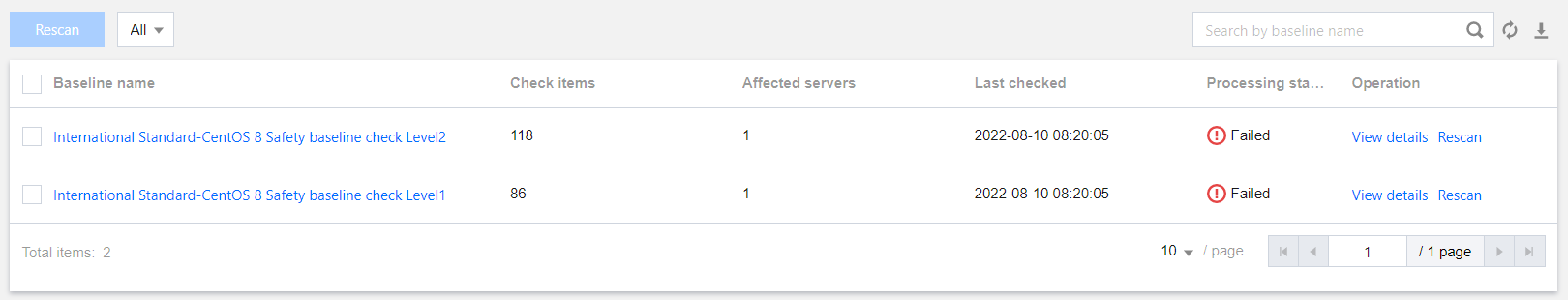 Baseline Management | Tencent Cloud